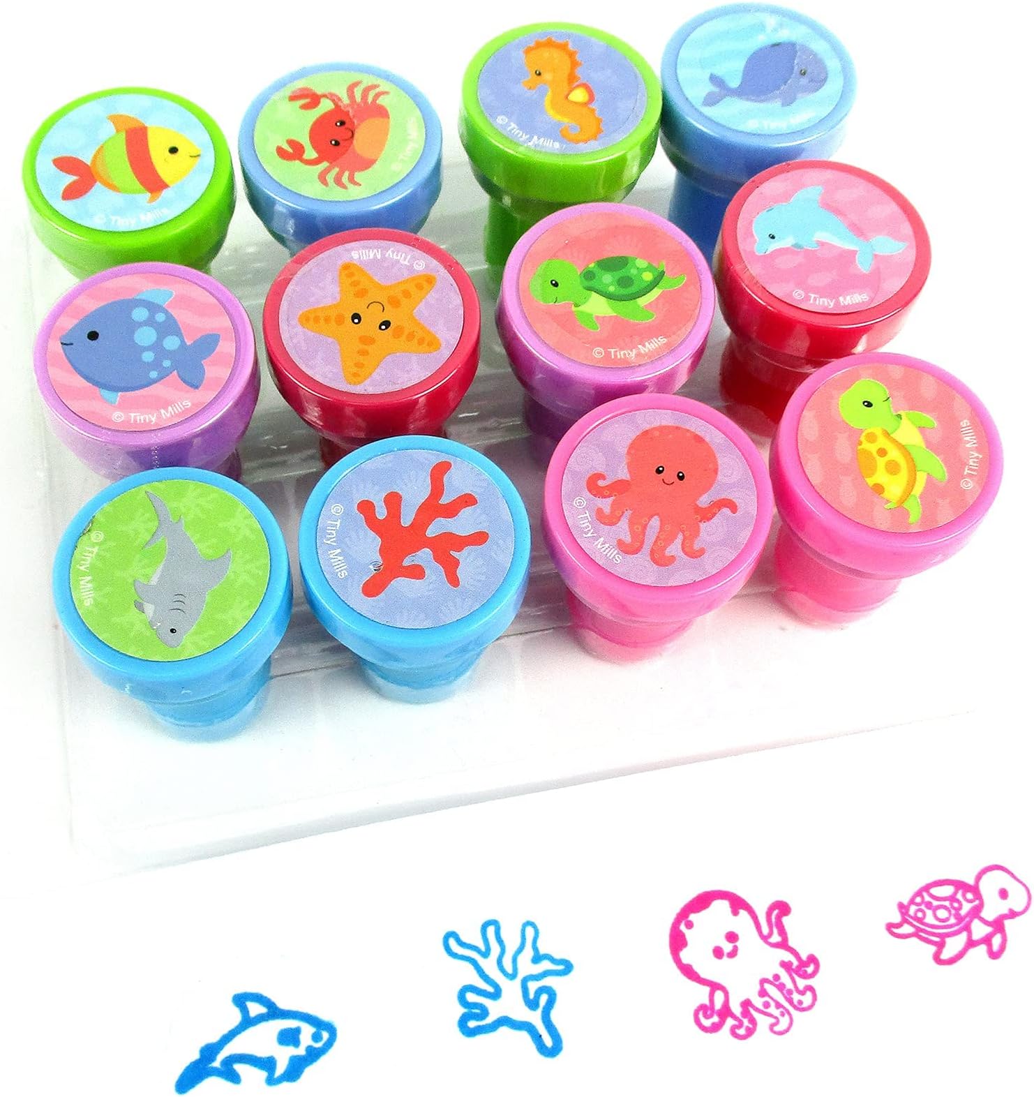Amazon.com: TINYMILLS 12 Pcs Ocean Life Turtle Stamp Kit for Kids Self ...