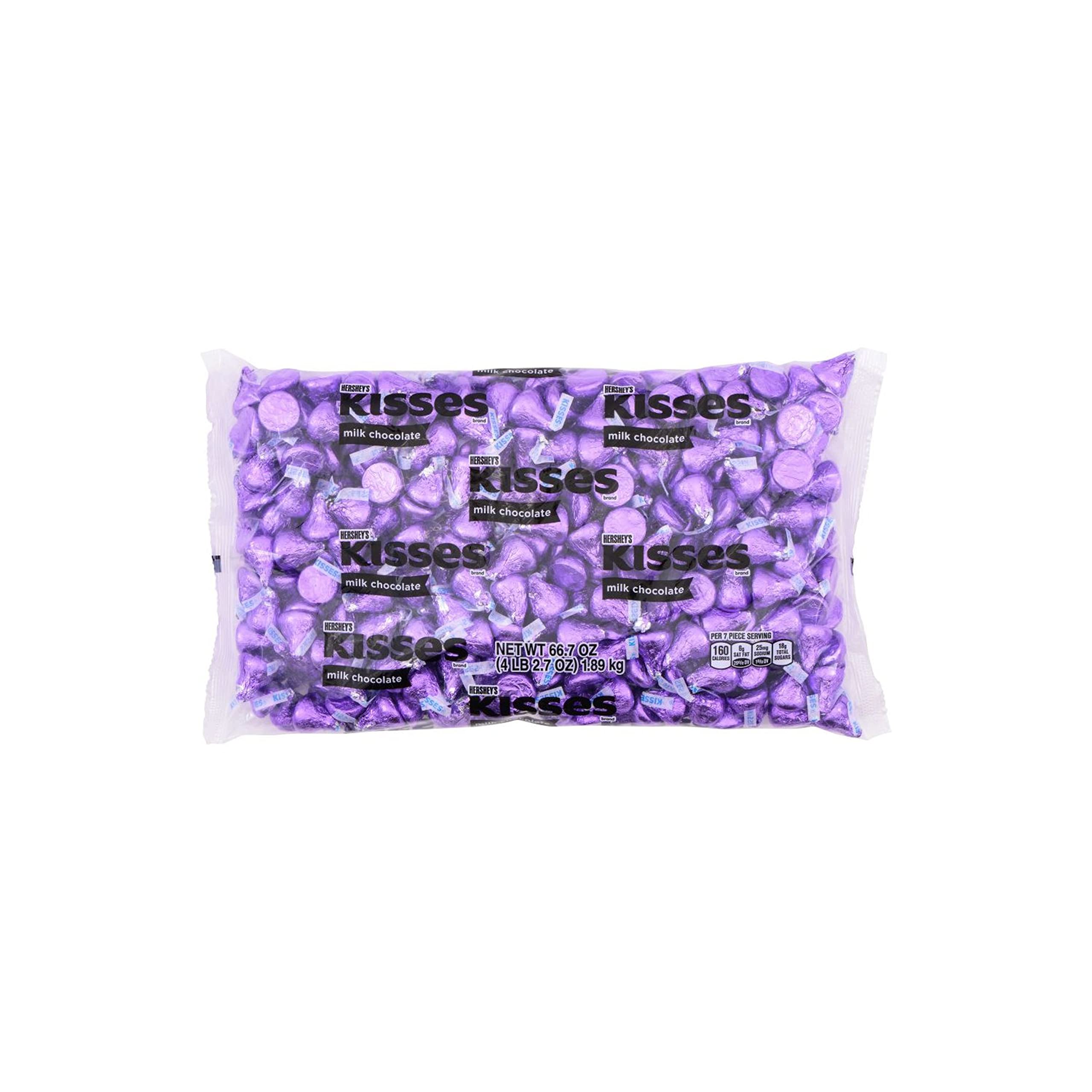 Buy HERSHEY'S KISSES Purple Foils Milk Chocolate Candy, Bulk Candy, 66. ...