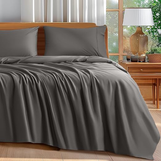 Amazon.com: Shilucheng 100% Cotton Queen Size Sheets Set - 600 Thread ...