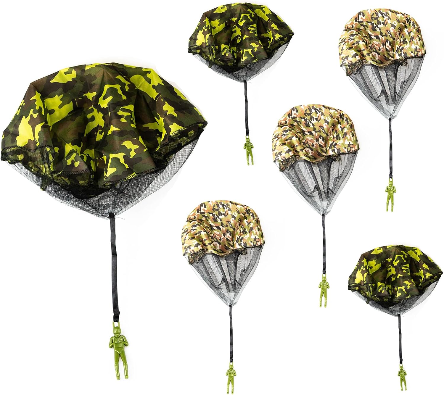 Amazon.com: lqwidyf 6PCS Parachute Toy Army Green and Camo Outdoor Hand ...