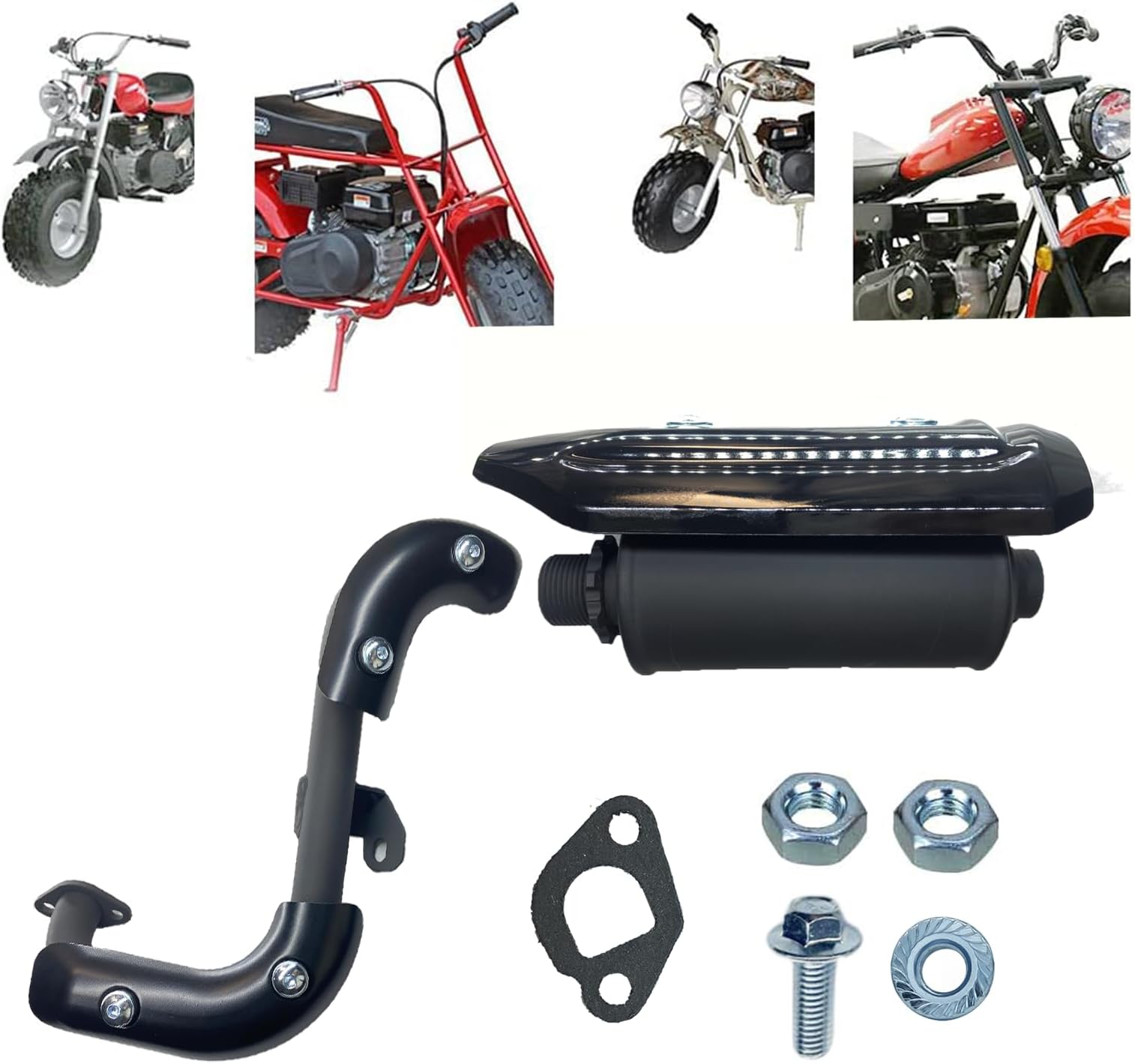 Amazon.com: QYMOTO Upgrade CT200U Mini Bike Silencer Kit with Muffler ...