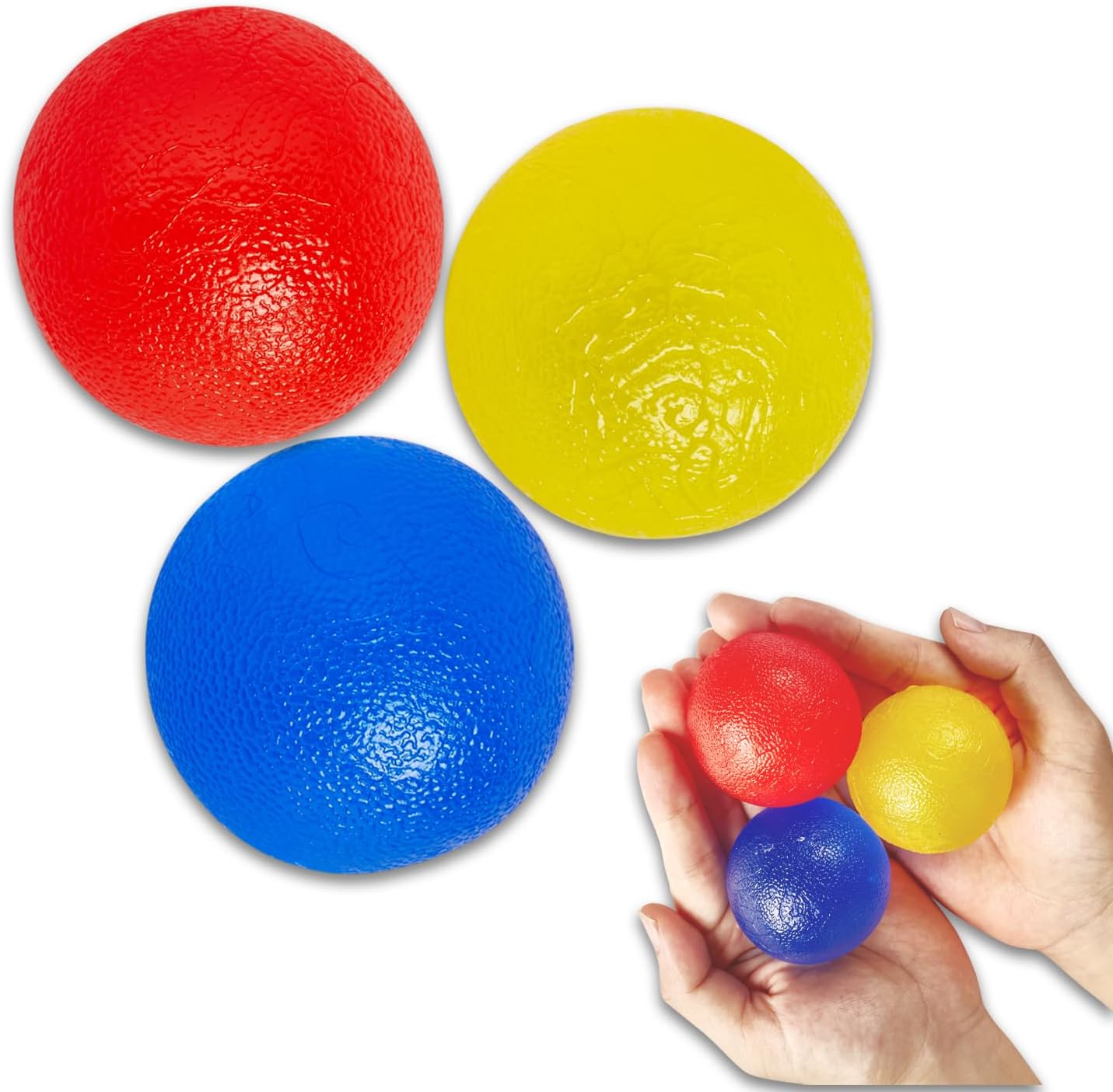 Amazon.com: DZSEE 3 Resistance Levels Hand Exercise Balls for Therapy ...