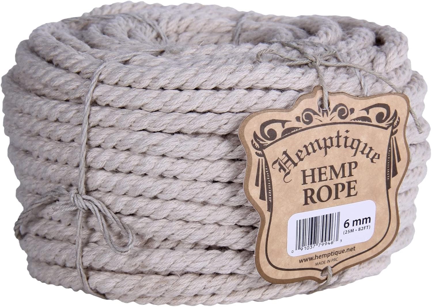 Amazon.com: Hemptique 6mm Hemp Rope Twisted Coil : Industrial & Scientific
