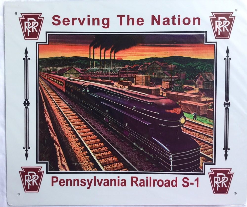 Amazon.com: Railroad Tin Sign - PRR Pennsylvania Railroad S-1 : Home ...