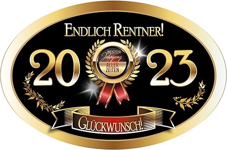 „Endlich Rentner“ Aufkleber Flaschenetikett Etikett (Modern) : Amazon ...