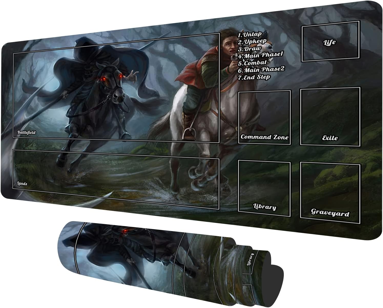 Amazon.com: TCG Playmat with Zones Zombie Game Play Mat Table Pad ...