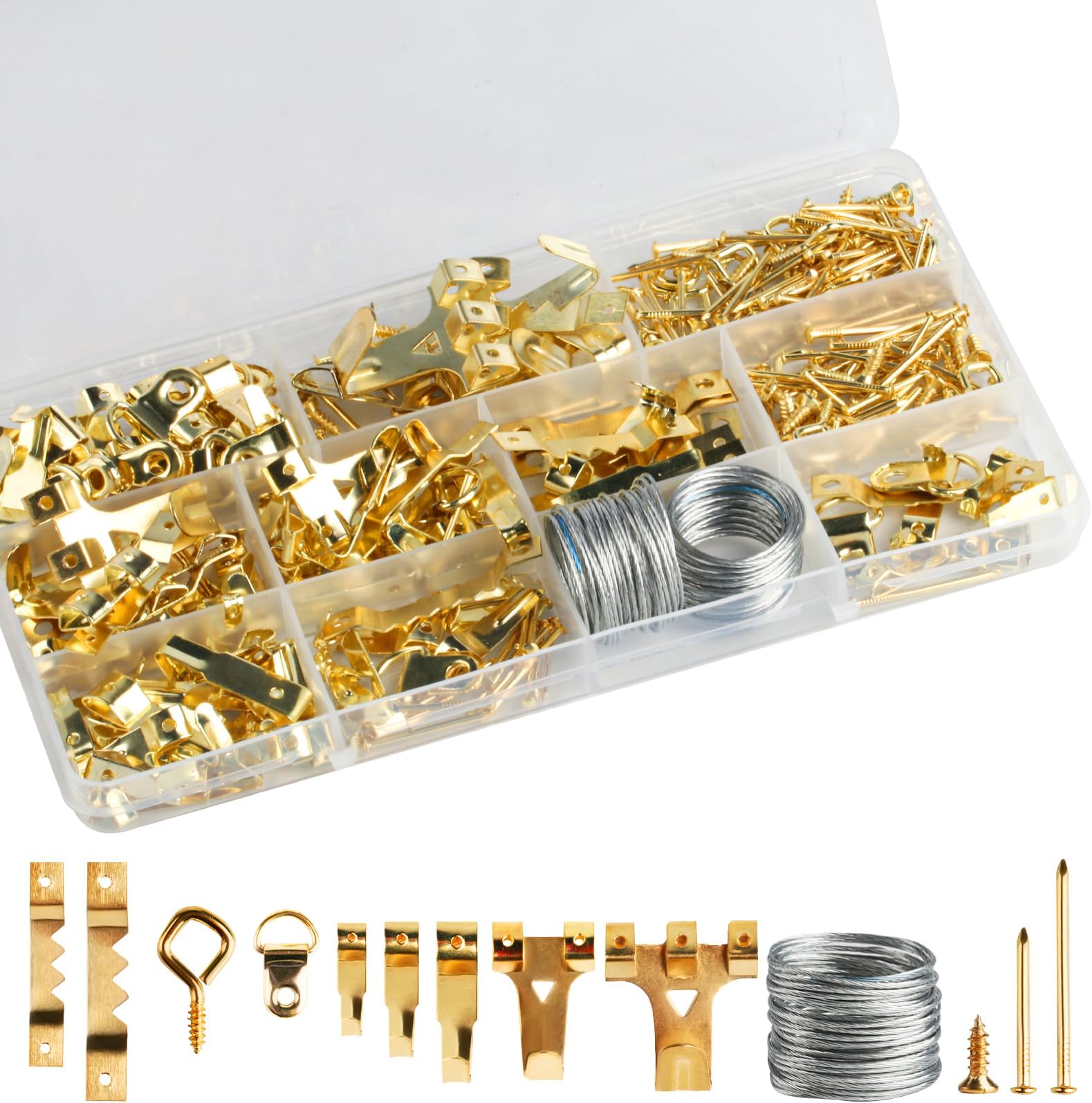 352Pcs Picture Hanging Kit, Picture Hangers Assortment Set with Heavy ...