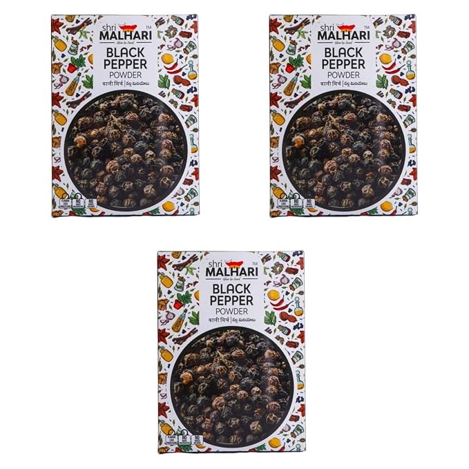 Shri Malhari Black Pepper Powder 50g - Pack of 3 : Amazon.in: Grocery ...