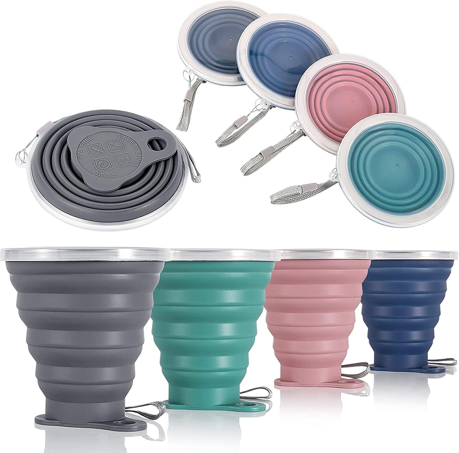 Amazon.com: Guissi Collapsible Cup Compact Silicone, Reusable Food ...