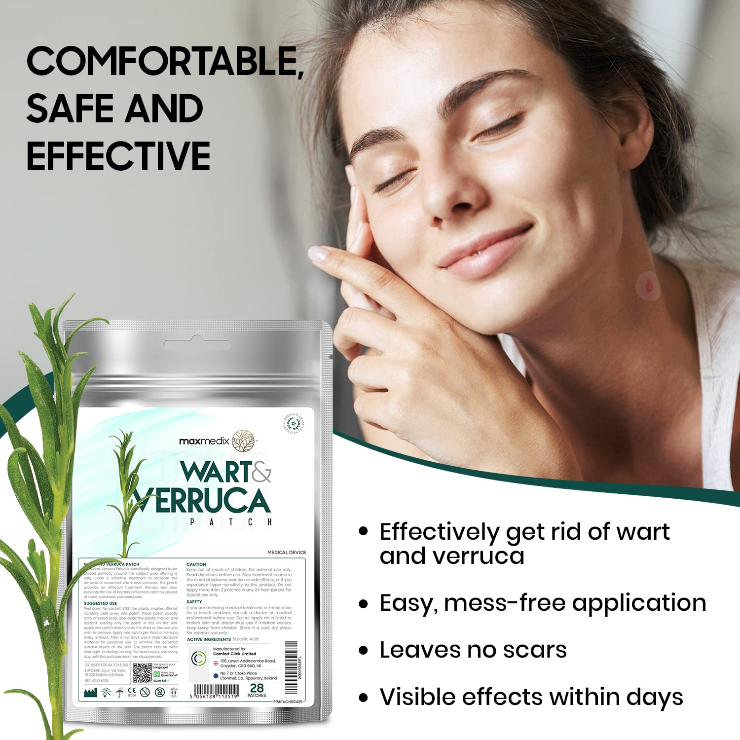 Buy Wart & Verruca Remover Patches - Quick & Easy Application ...