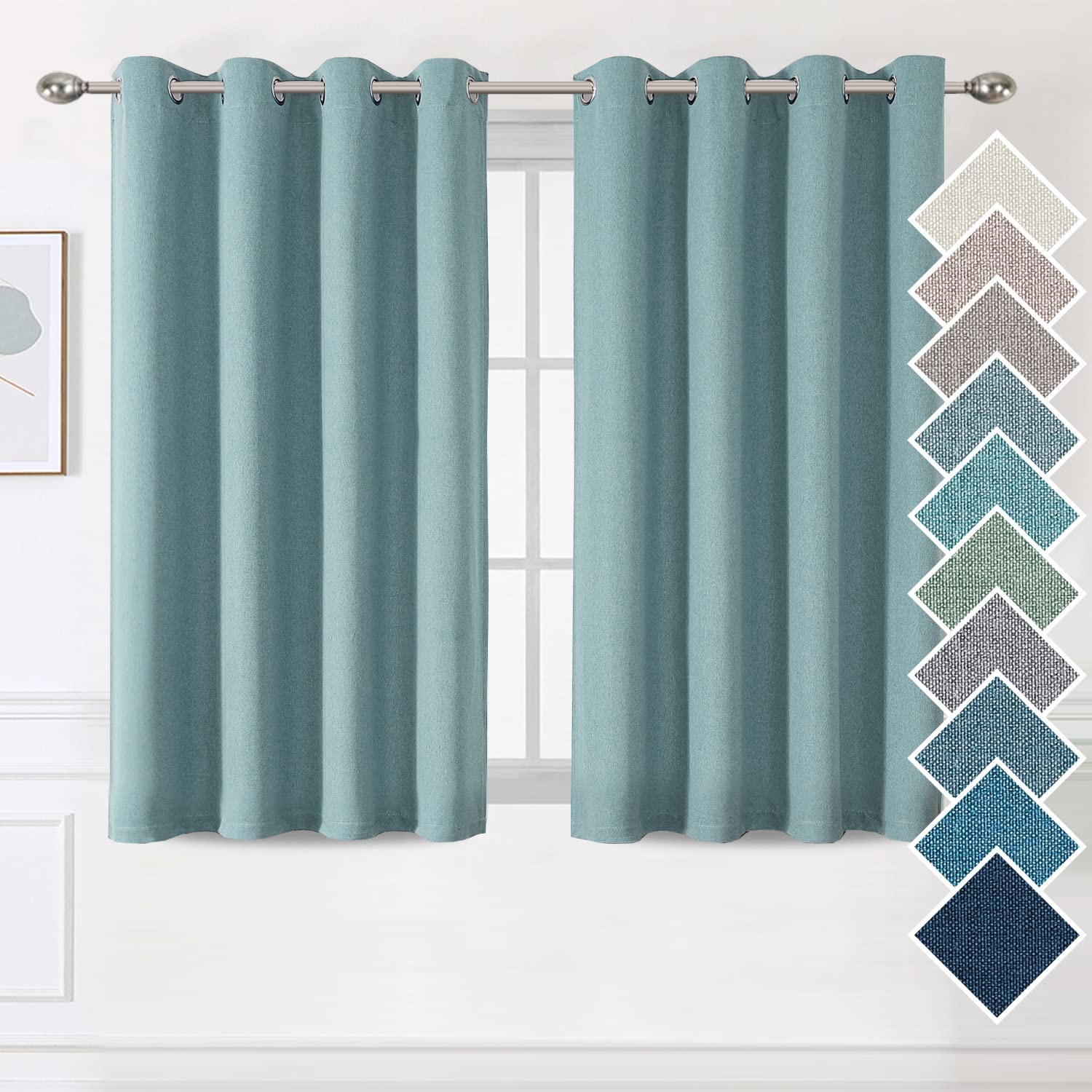 Amazon.com: H.VERSAILTEX Faux Linen Curtain for Bedroom/Living Room ...