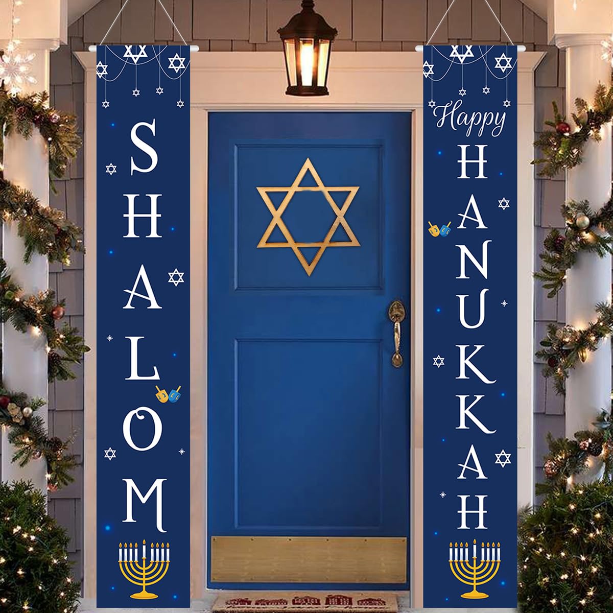 Amazon.com: HOMDAILY Hanukkah Decorations, Chanukah Door Decoration ...