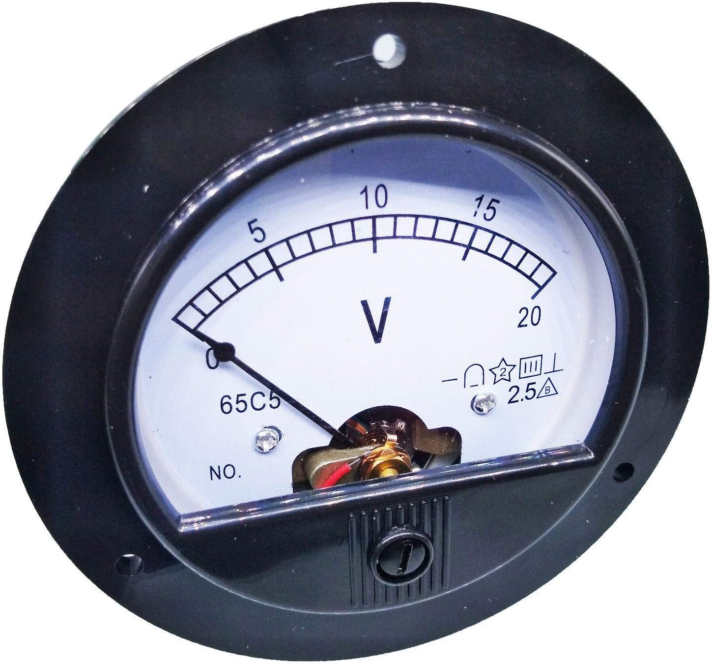 DC 0~20V Round Analog Volt Pointer Needle Panel Meter Voltmeter ...