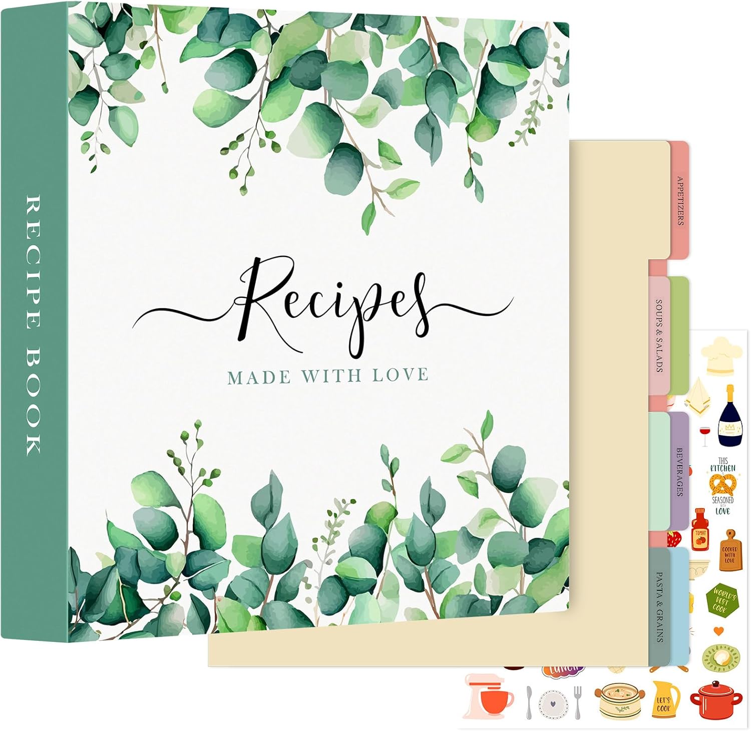 Lanpn Recipe Binder 8.5x11 3 Ring Kit, Waterproof Recipe Book Blank ...