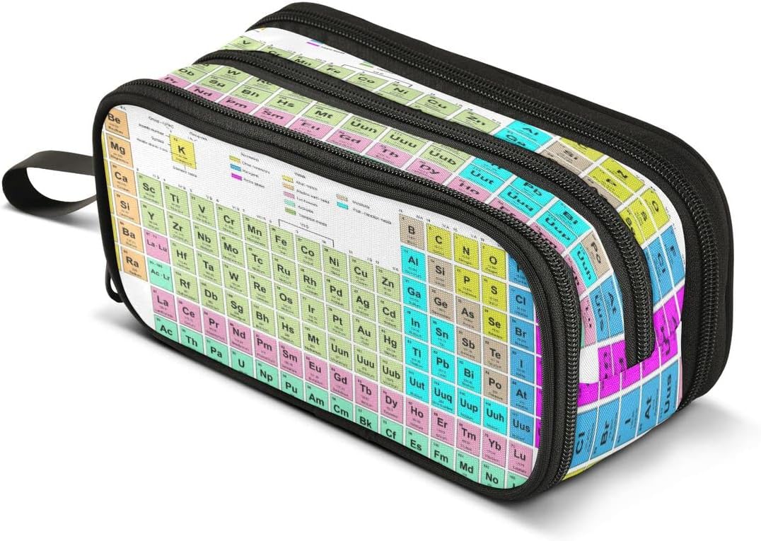 Periodic Table Pencil Case 3 Compartment Pen Bag Pouch Holder Box ...
