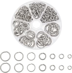 Amazon.com: PH PandaHall 226pcs 7 Sizes 304 Stainless Steel Open Jump ...
