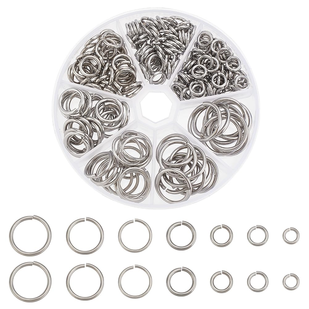 Amazon.com: PH PandaHall 226pcs 7 Sizes 304 Stainless Steel Open Jump ...