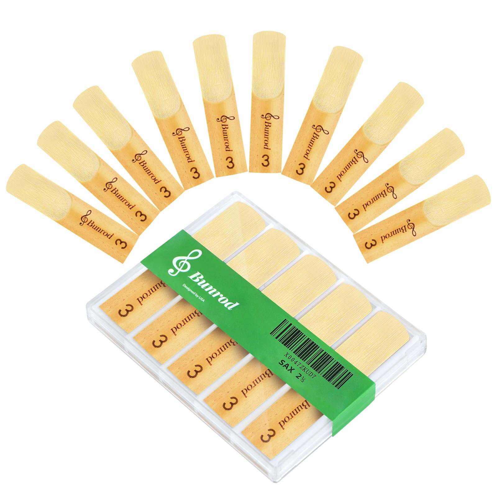 Amazon.com: 10 Pack Professional Alto Saxophone Reeds 3 with Plastic ...