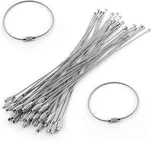 Amazon.com: 30 Pieces Wire Key Ring, 6 in Ring Keychain 2 mm Wire ...