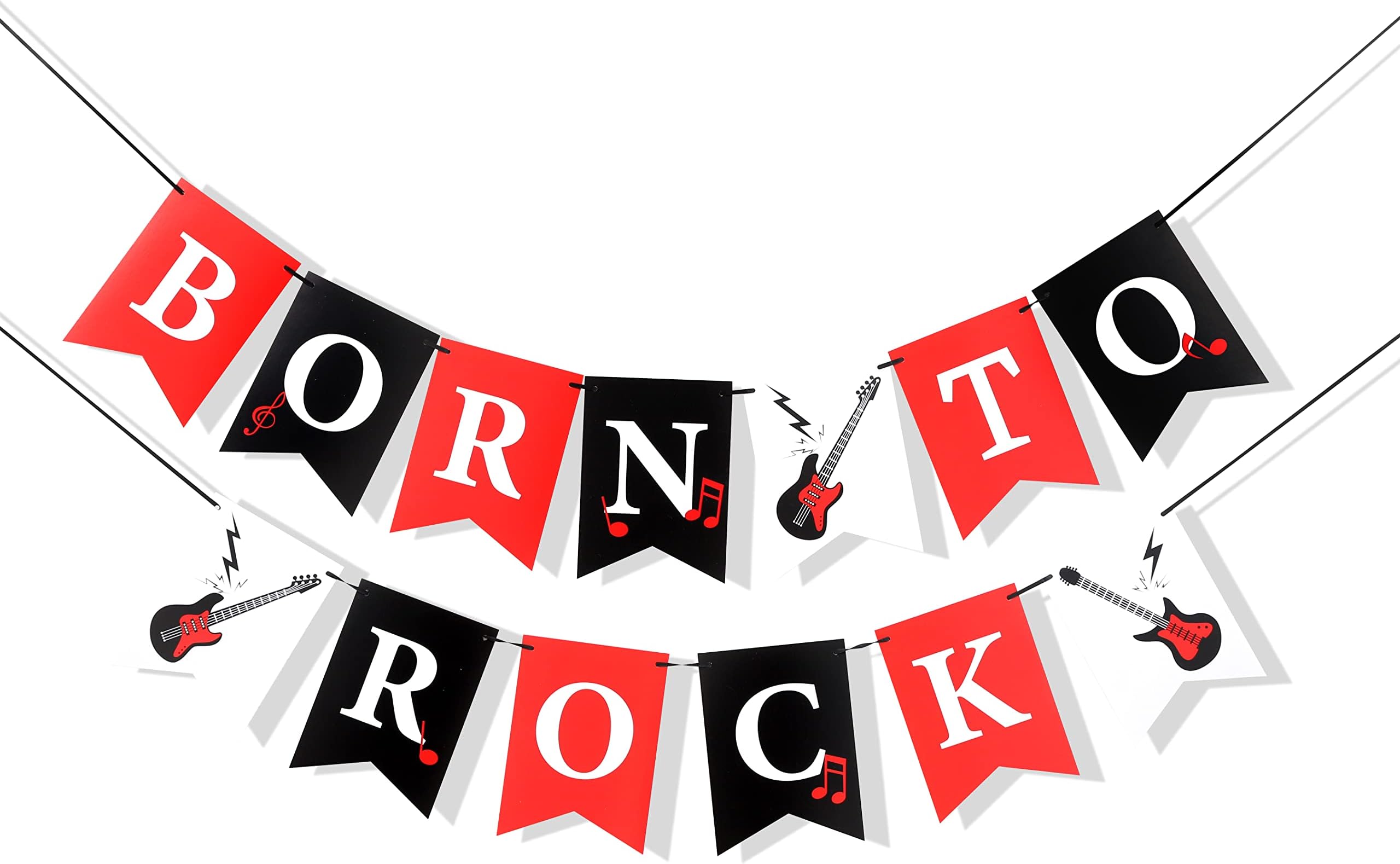 Amazon.com: Born to Rock Banner - Rock N' Roll Birthday Banner,rock N ...