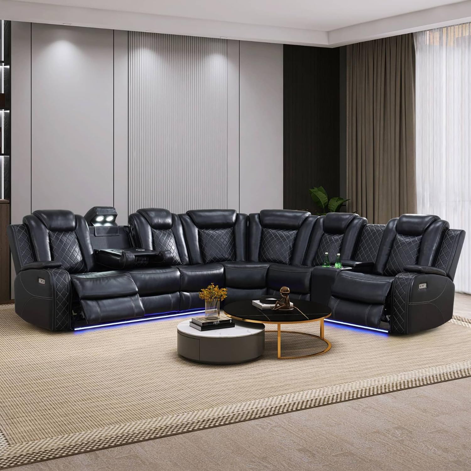 Amazon.com: Comfort Stretch Power Recliner Sectional Sofa Couches with ...