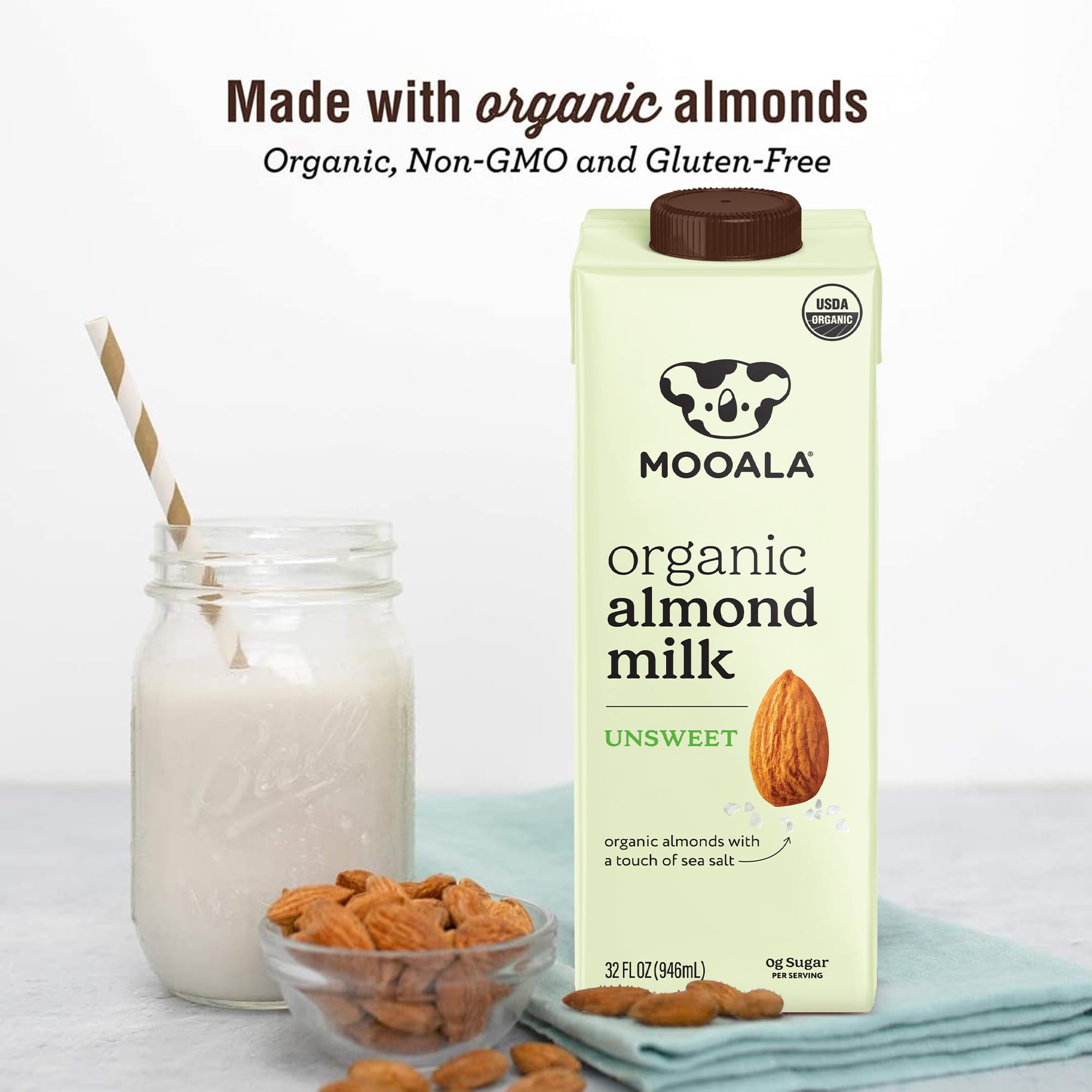 Snapklik.com : Mooala Organic Almond Milk Unsweetened 32 Fl Oz