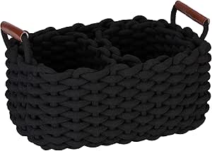 Amazon.com: Sea Team 3-Pack Rectangle Woven Cotton Rope Storage Baskets ...