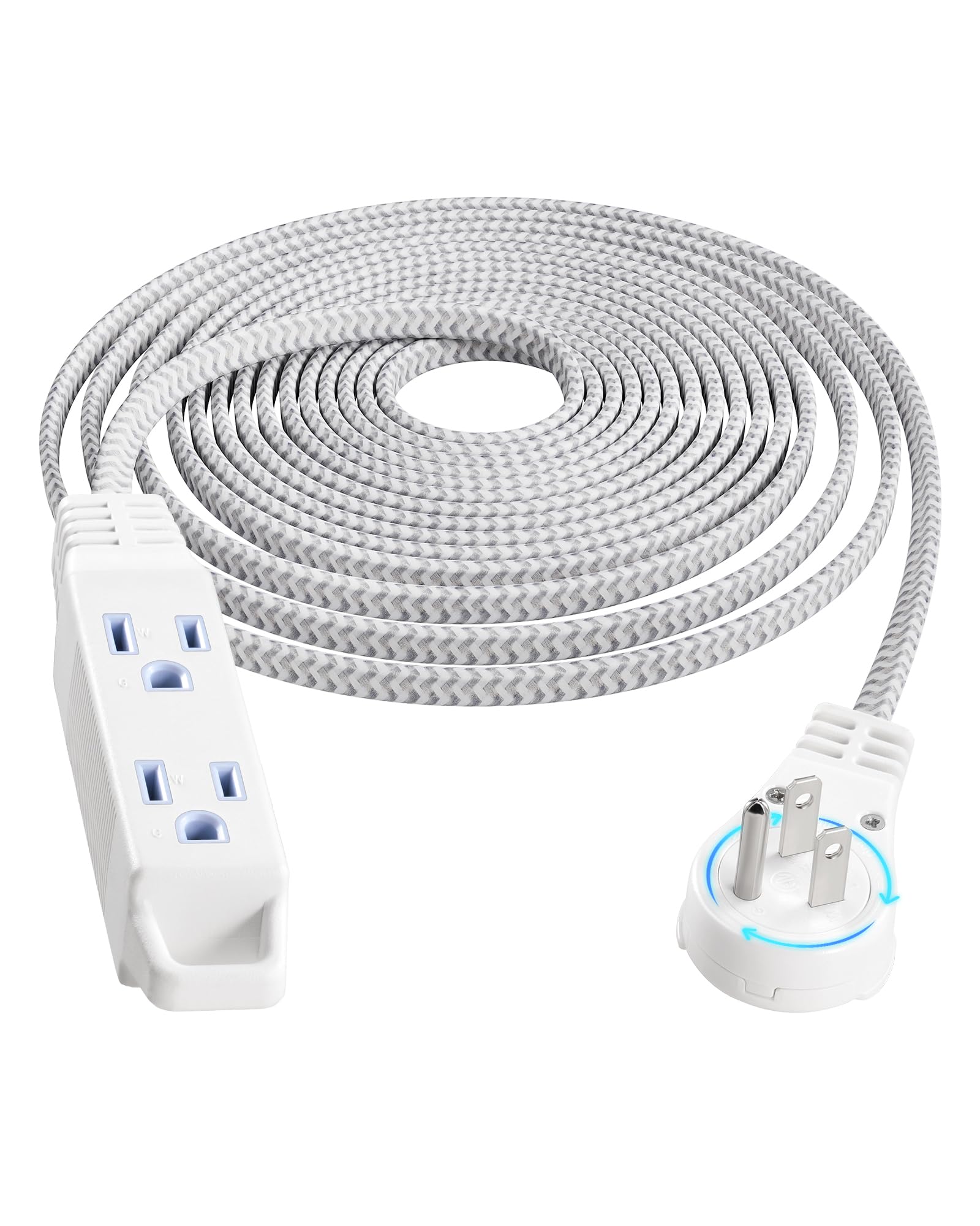 Amazon.com: SURAIELEC 20FT 360° Rotating Flat Plug Extension Cord Flat ...