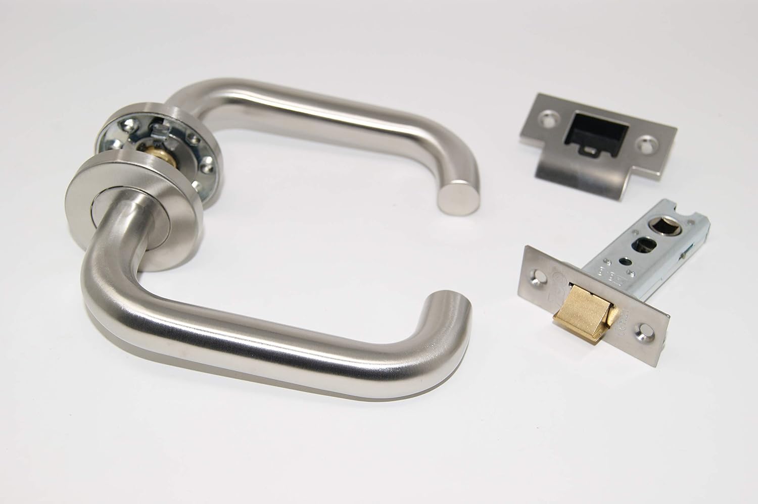 D Shape Lever Door Handle Pack Latch Set for 44/45MM FIRE Door : Amazon ...