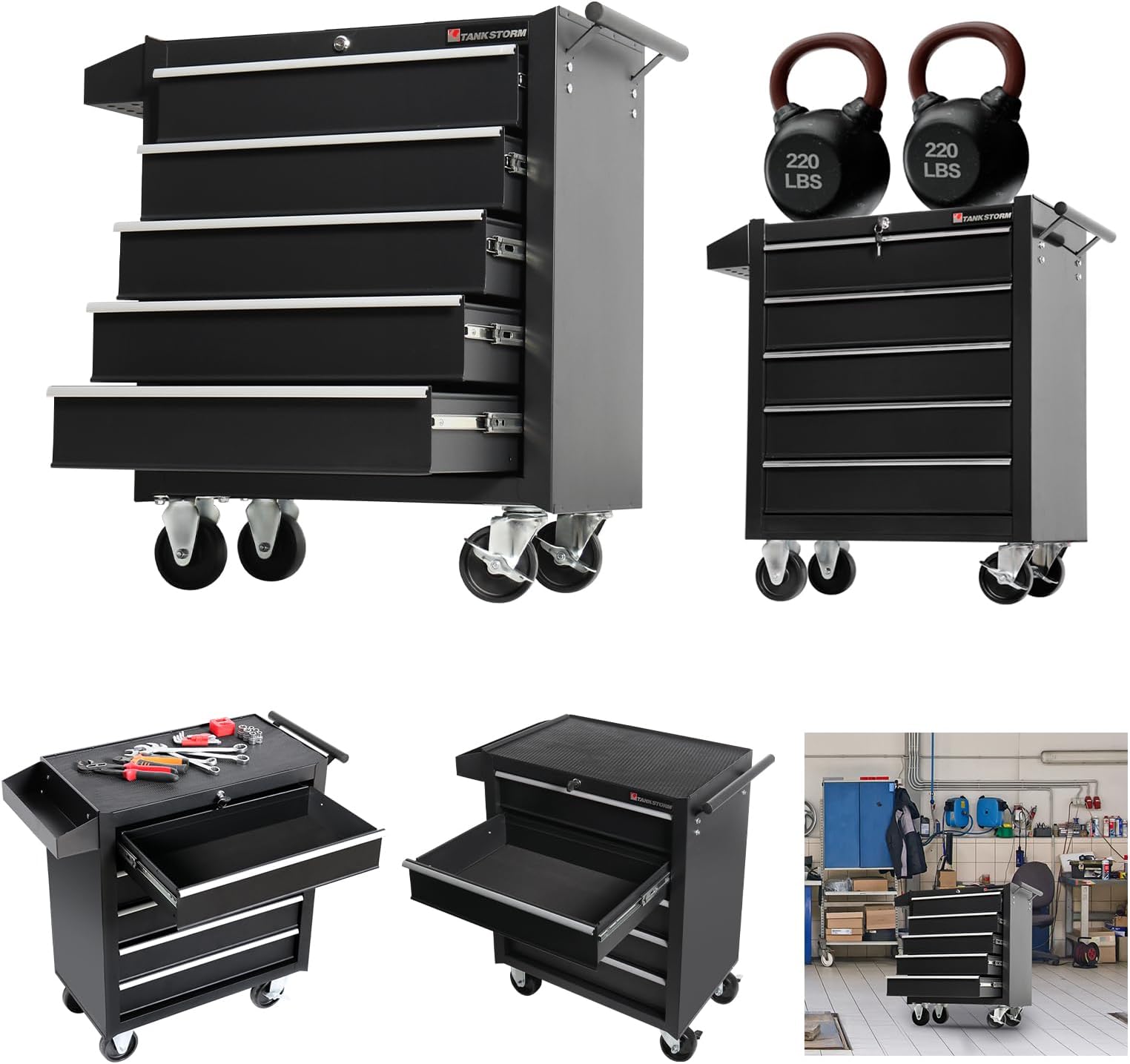 Amazon.com: Husky 26 in. W 4-Drawer Rolling Cabinet Tool Box Chest in ...