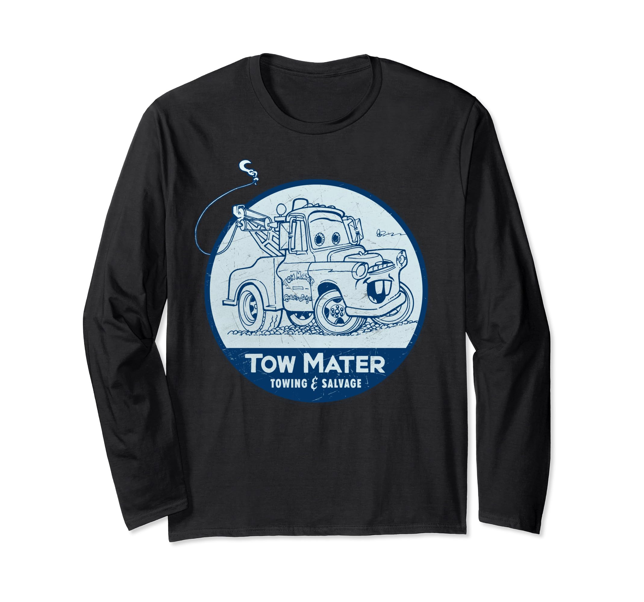 Amazon.com: Disney Pixar Cars Tow Mater Salvage Badge Long Sleeve Tee ...
