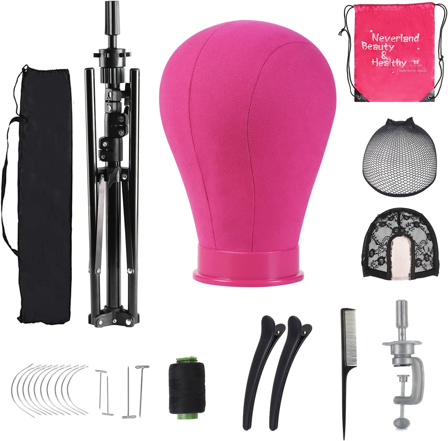 Amazon.com: cenoz 23 Inch Wig Stand Tripod with Head, Canvas Block Wig ...