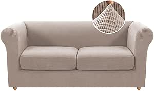 Amazon.com: H.VERSAILTEX 3 Pieces Stretch Couch Cover Traditional ...