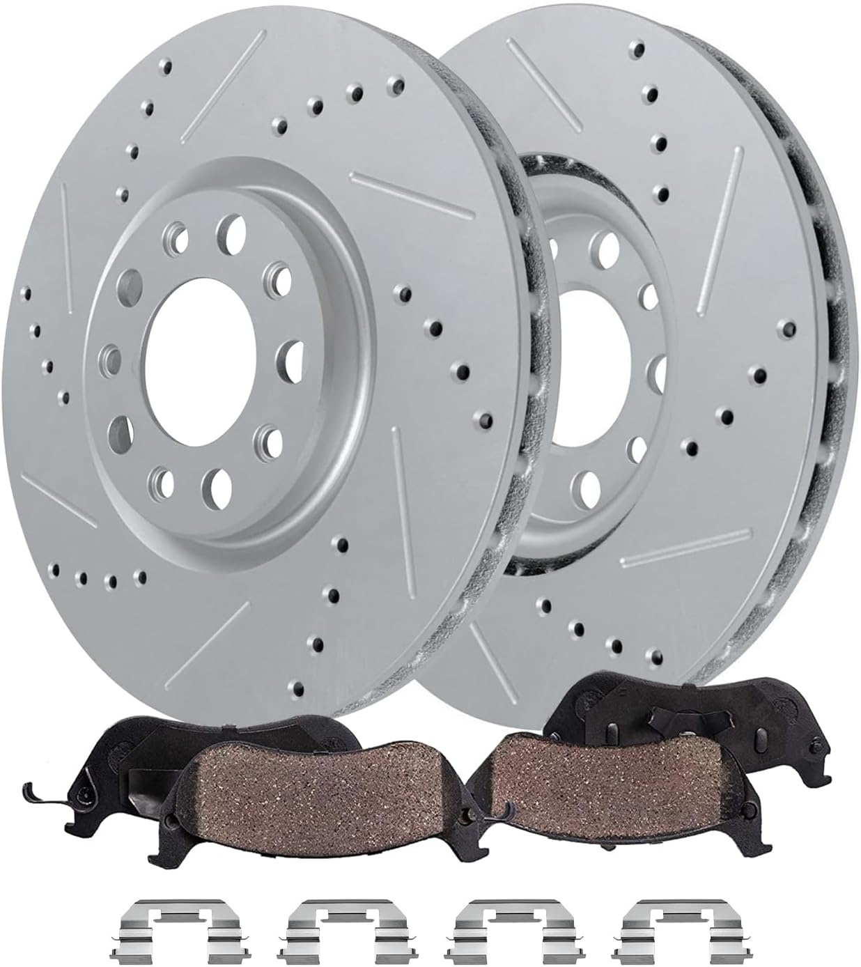Amazon.com: Detroit Axle - Front Brake Kit for Jeep Compass Renegade 500X, Drilled Slotted Disc ...