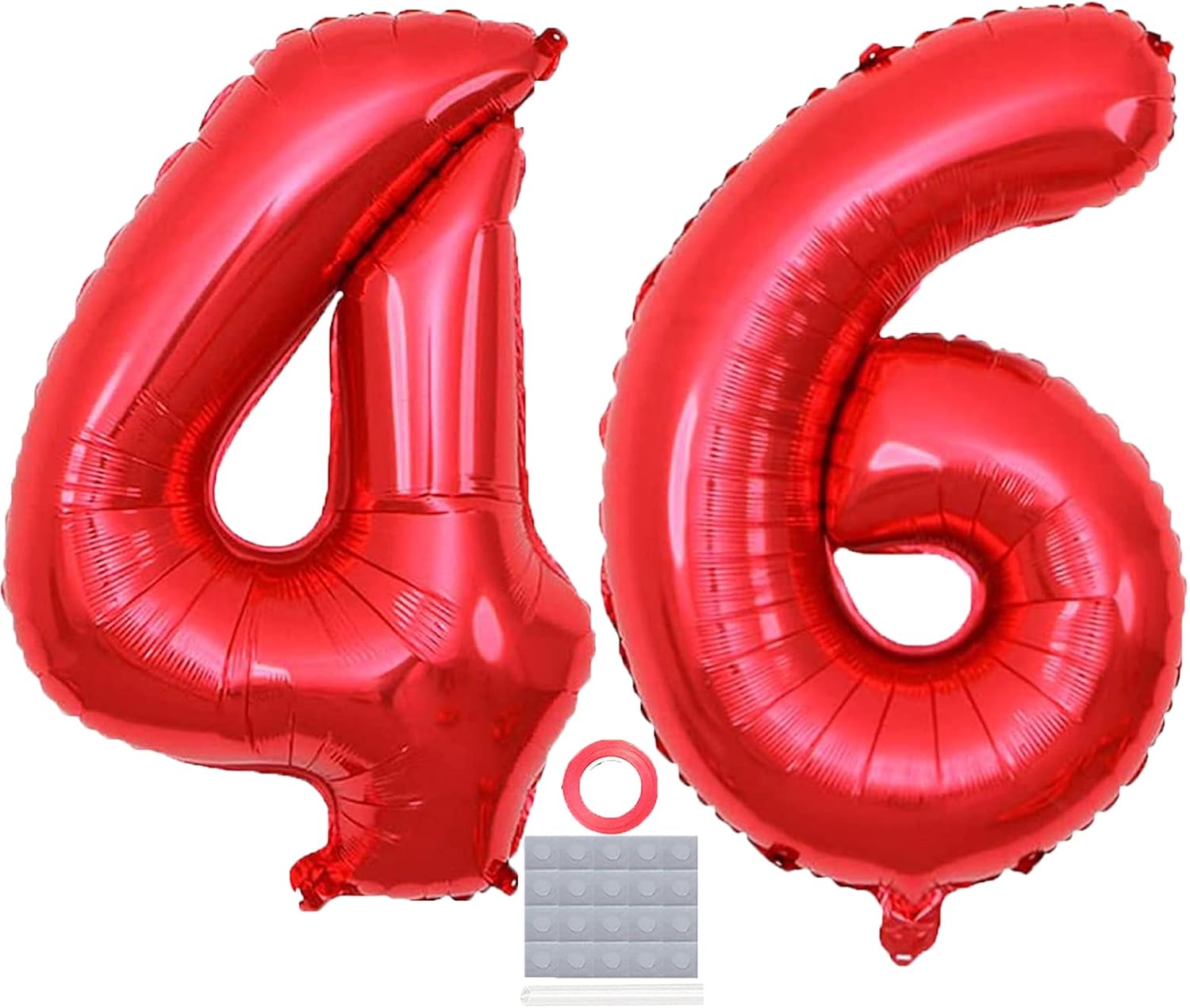 Amazon.com: Red 46 Number Balloons 40 inch Jumbo Foil Balloons Prom ...