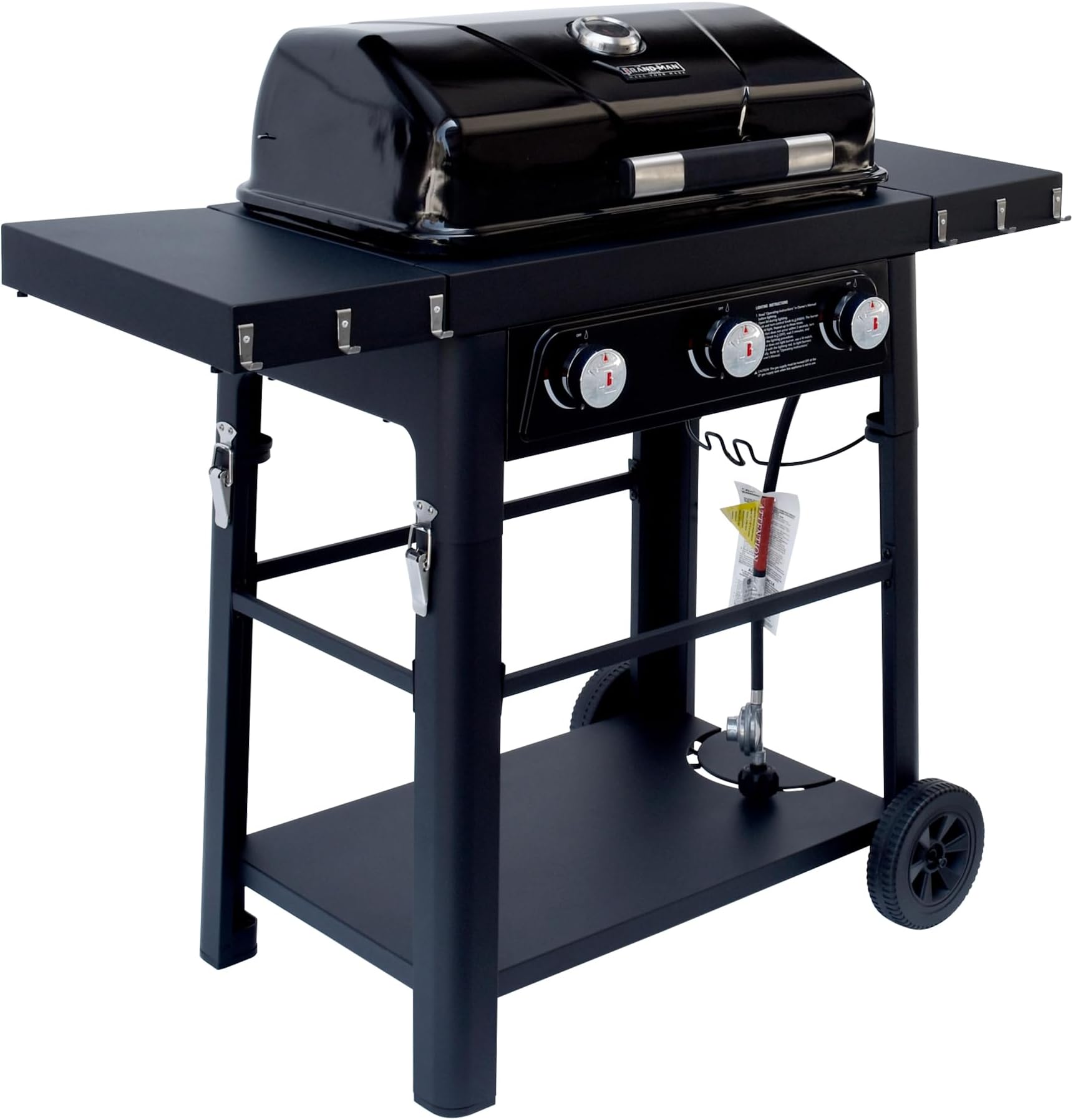 Amazon.com: Brand-Man 3-Burner Gas BBQ Grill with Foldable Side Shelves ...