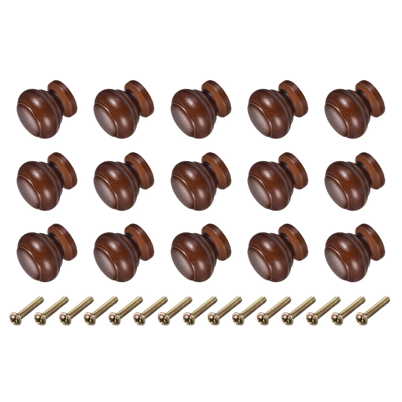 METALLIXITY Round Wood Drawer Knob, (27mm Dia) 15Pcs, Wood Pull Knobs ...