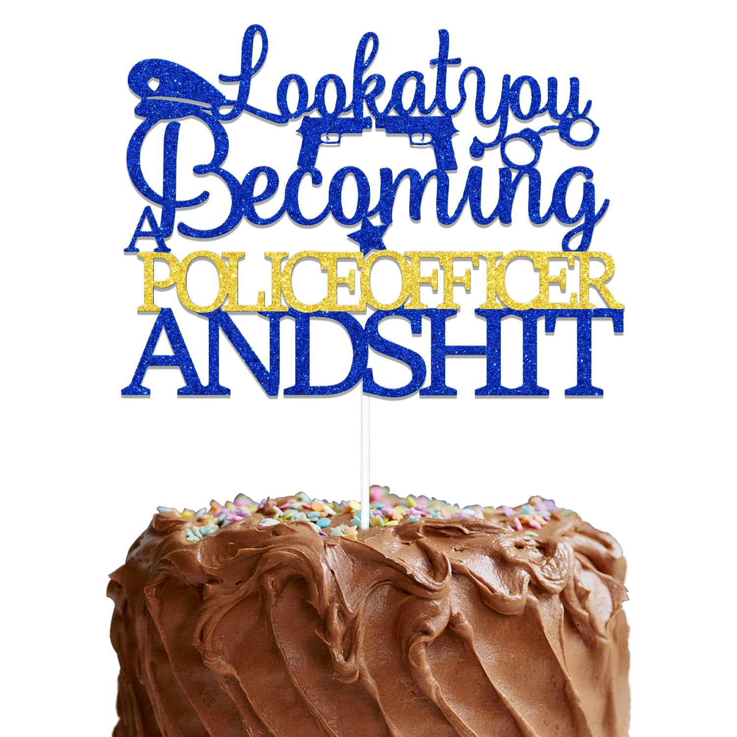 Amazon.com: Congrats Officer Cake Topper, Police Cake Topper, Police ...
