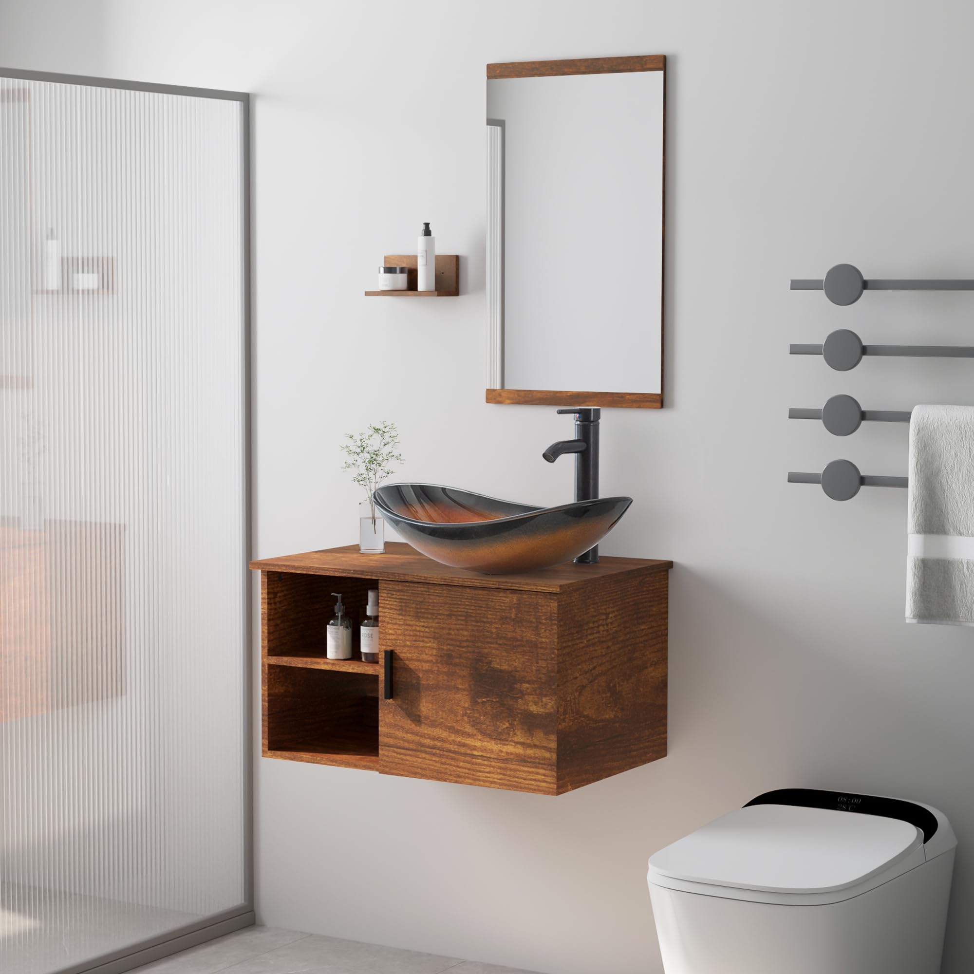 Amazon.com: eclife 28" Bathroom Vanity Sink Combo Wall Mounted Floating ...
