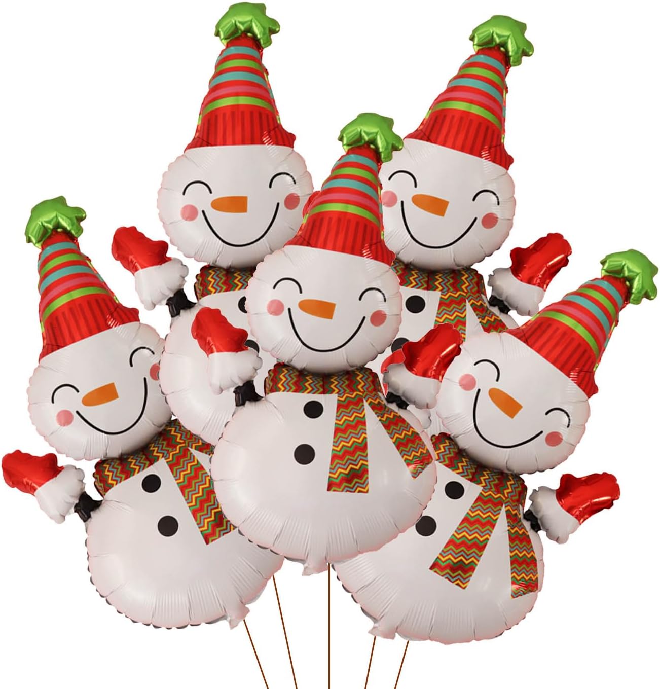 Amazon.com: QZMCEAGS Smiling Snowman Balloons Christmas Balloons Hat ...