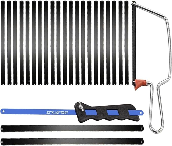 2 Pcs Junior Hacksaw and 24 Pcs Blades, Unique Ridge Design, Easy to ...