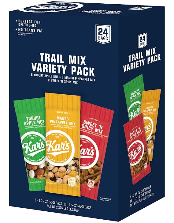 Amazon.com: Kar’s Nuts Trail Mix Variety Pack, Pack of 24 – Yogurt ...