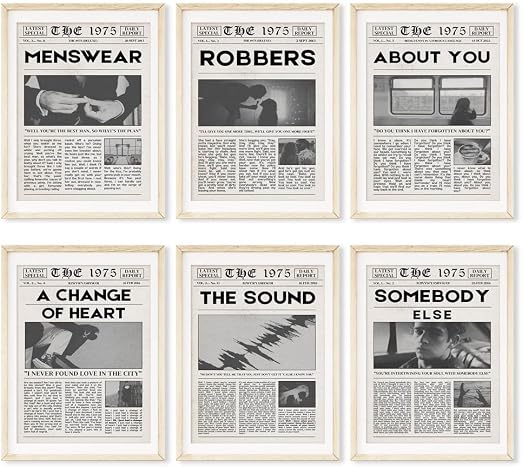 Amazon.com: Vintage The 1975 Poster Home Decor Newspaper Style Healy ...