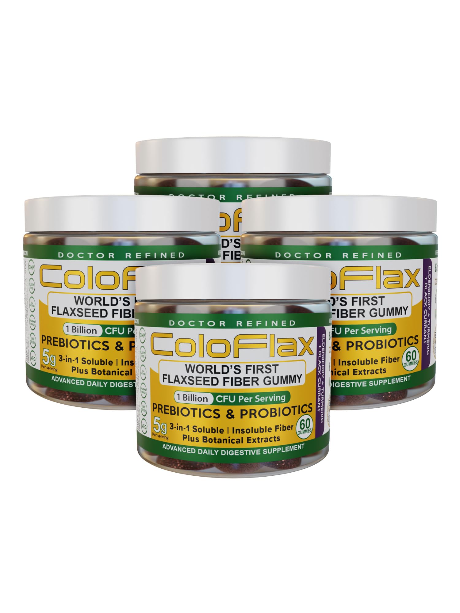 Amazon.com: ColoFlax Organic Flaxseed Fiber + Probiotic Gummies ...