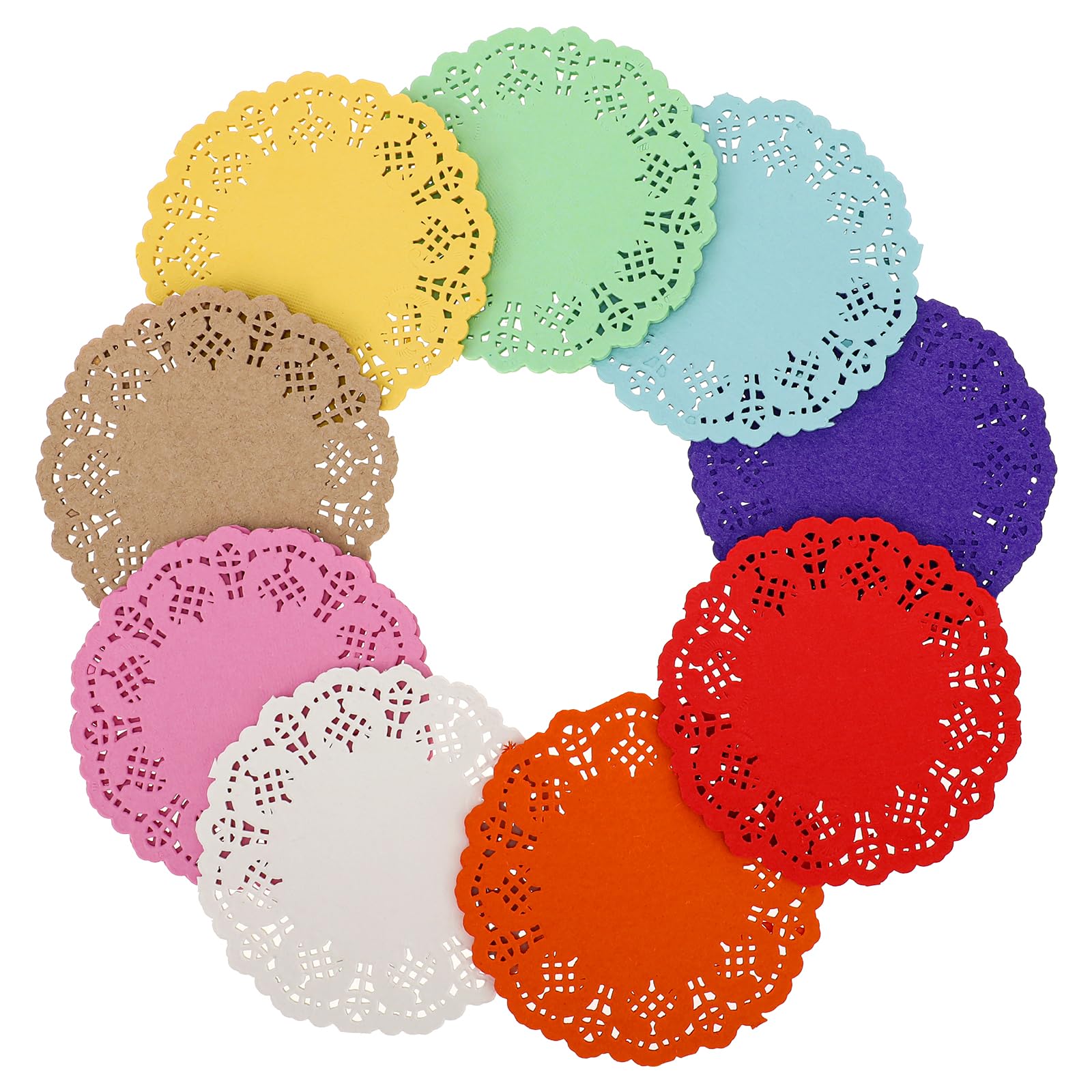 Amazon.com: JJUNW 180 Pcs 3.35 Inch Round Lace Colored Paper Doilies ...