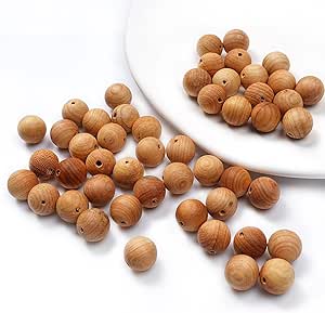 Amazon.com: 200pcs 10mm Natural Wooden Round Fall Beads Bulk for Crafts ...