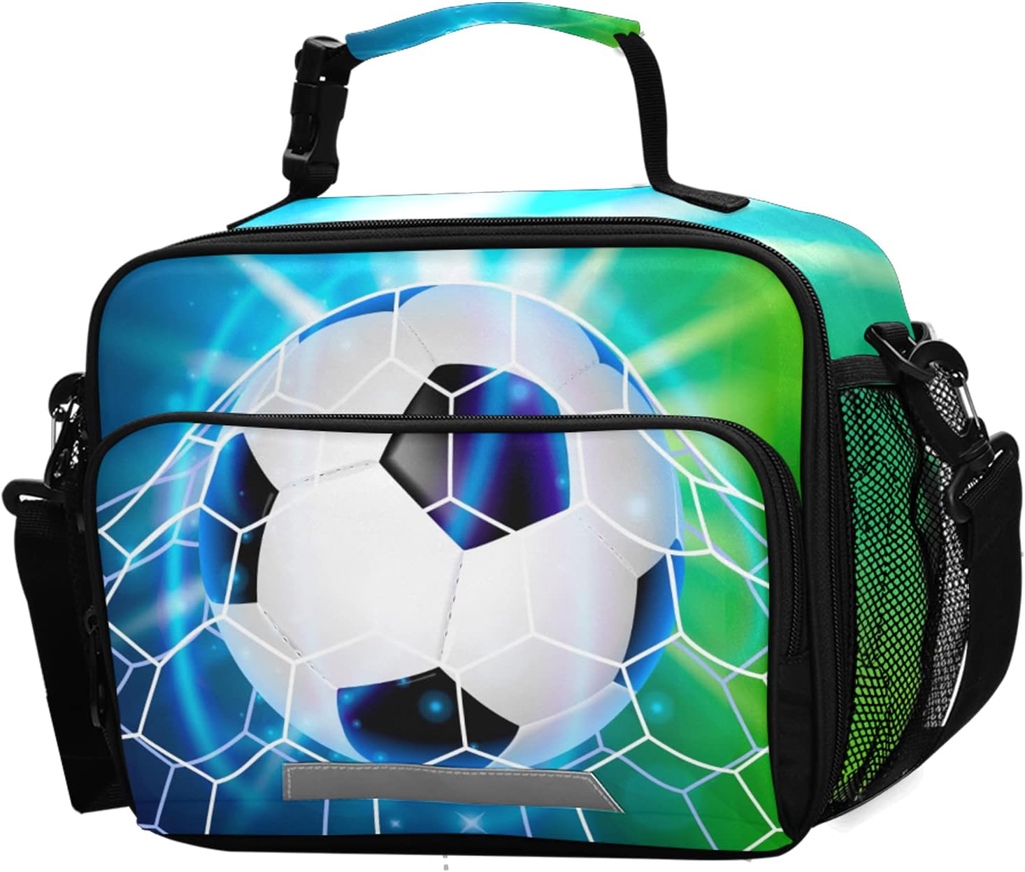 Soccer Ball Water Lunch Box for Boys Girls Football Insulated Lunch Bag ...