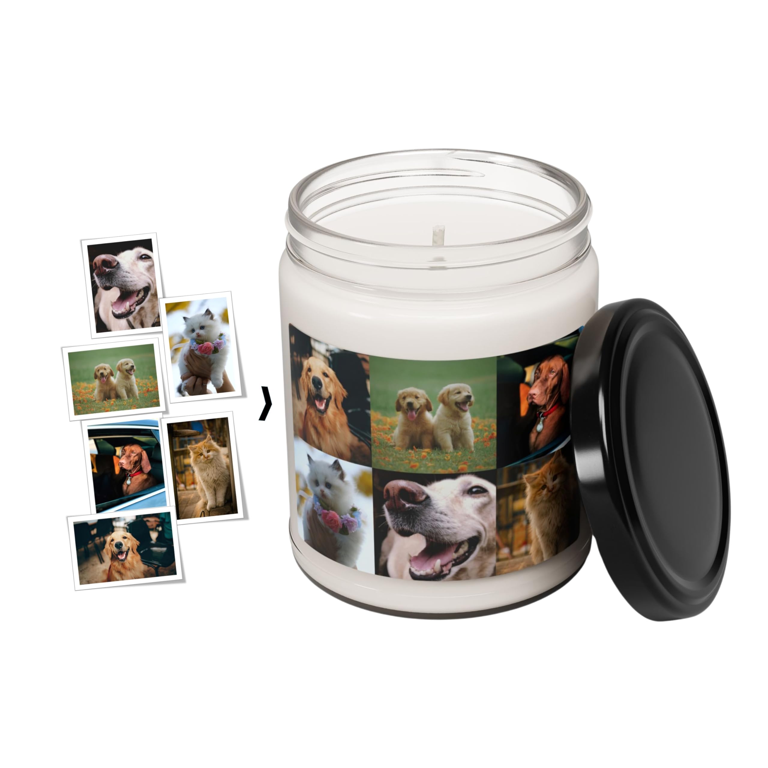 Amazon.com: Custom Photo Scented Soy Candle, 9oz – Personalized with 6 ...