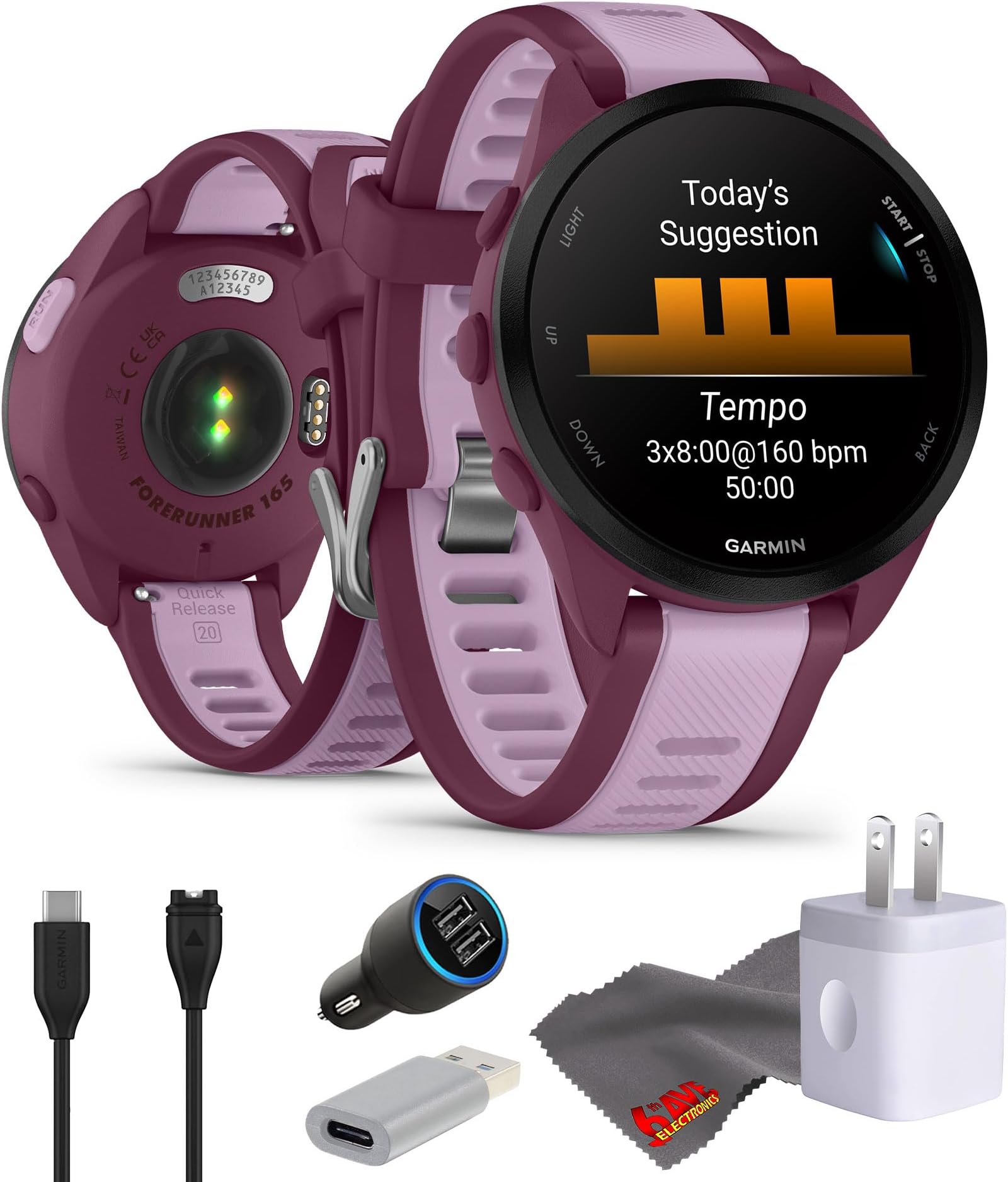 Amazon.com: Garmin Forerunner 165 Music GPS Running Smartwatch, Fitness ...