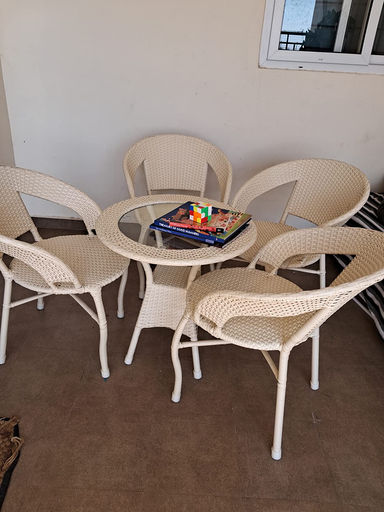 PRATHAM INDIA Beautiful Outdoor Garden Furniture Set for Coffee Table, Balcony Furniture, Office ...